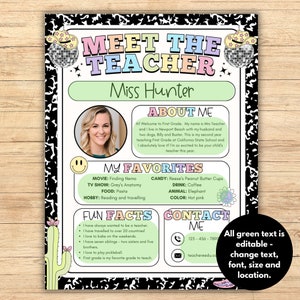 Editable Meet the Teacher Template, Back to School Flyer, All About My ...