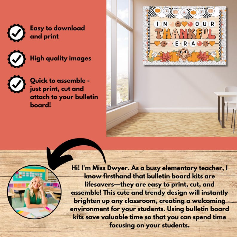 Thanksgiving Bulletin Board Kit Autumn Classroom Bulletin Display Door ...