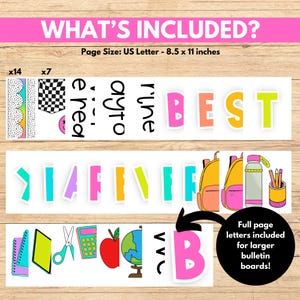 Welcome Back to School Bulletin Board Kit Retro Rainbow Classroom Decor ...