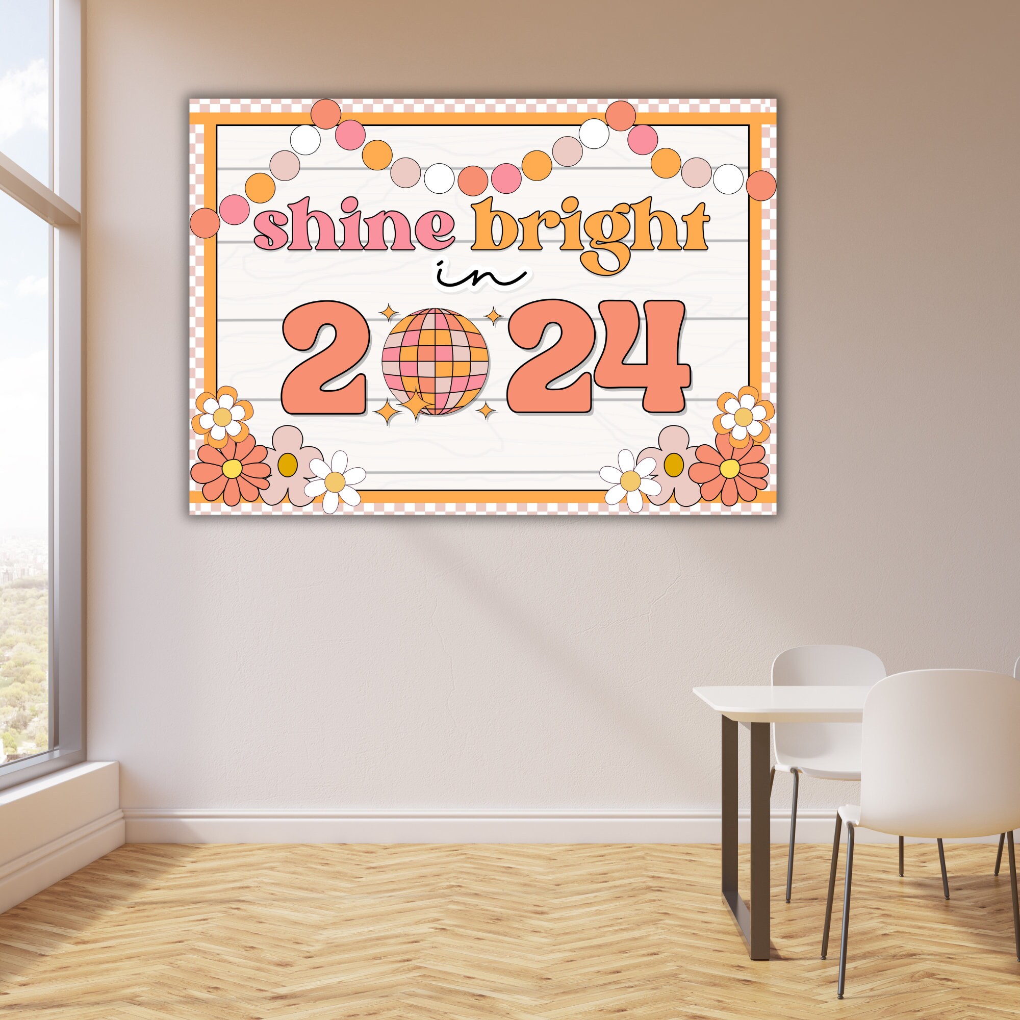 New Year Bulletin Board Printable, Bulletin Board Kit, Retro Classroom ...