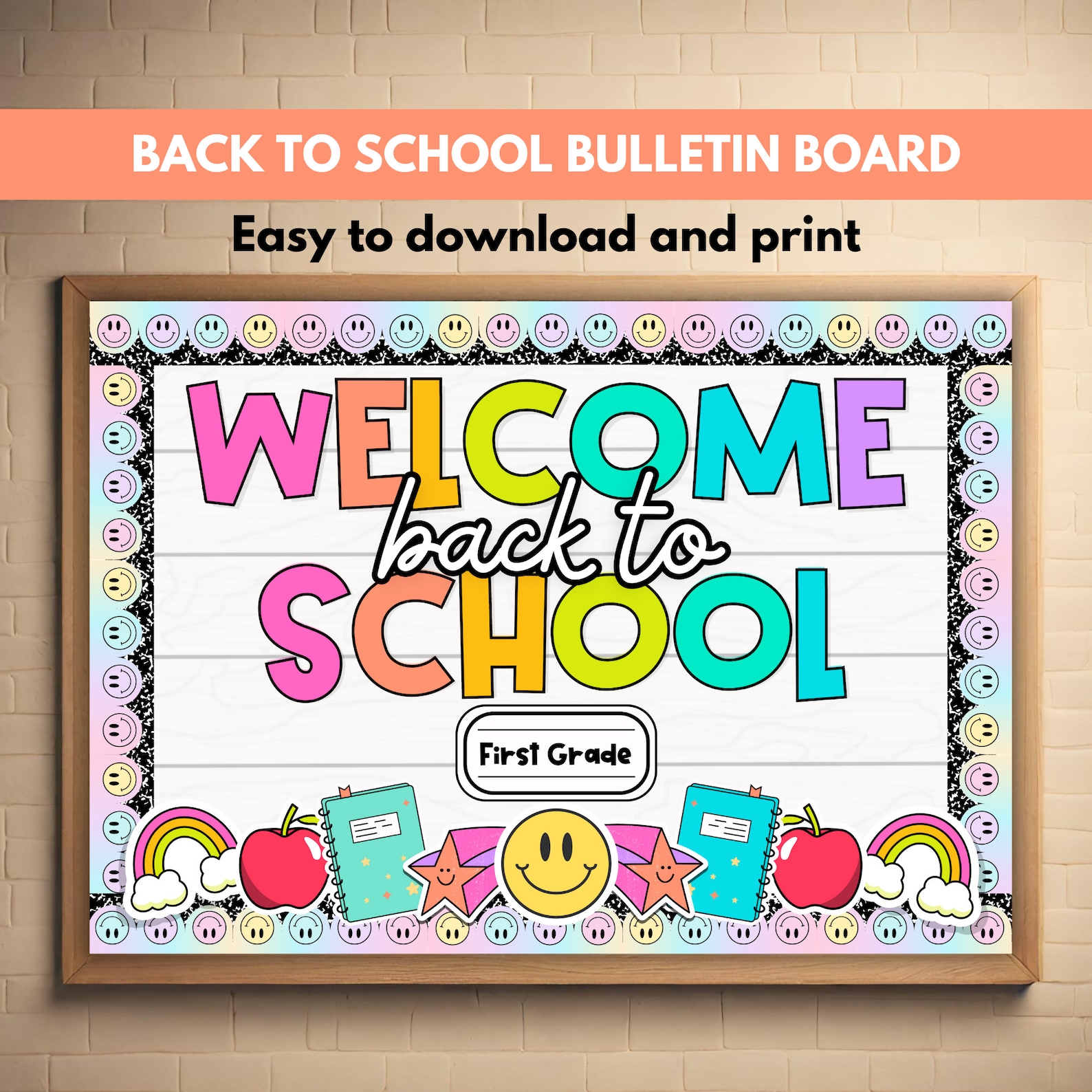 Back to School Bulletin Board, Bulletin Board Kit, First Day of School ...