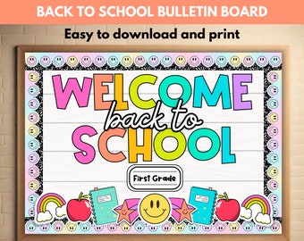 Back to School Bulletin Board, First Day of School Classroom Decor ...