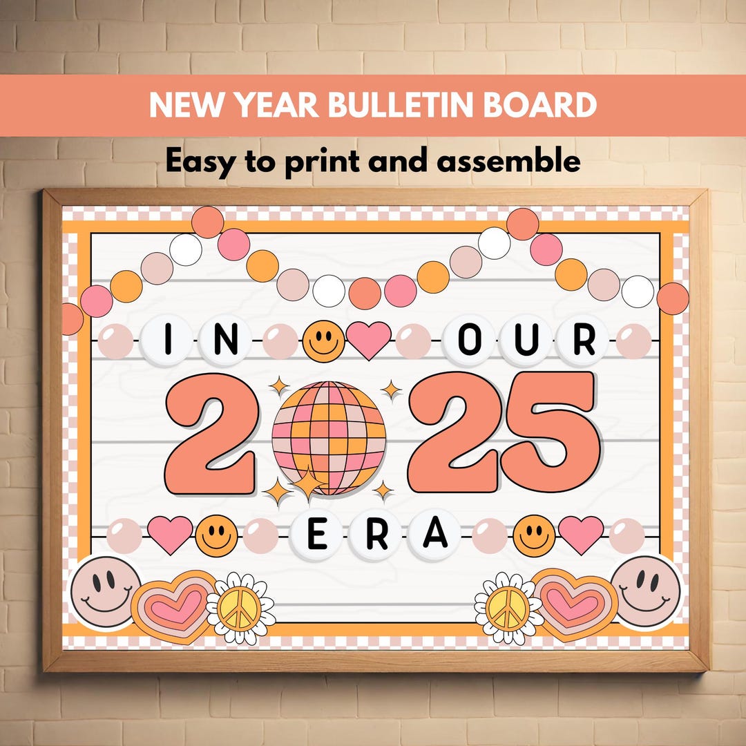 New Year Bulletin Board Printable, January Bulletin Board, New School ...