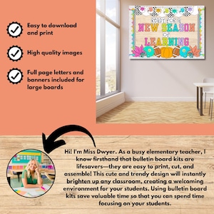 Fall Bulletin Board Kit Retro Rainbow Classroom Decor Door Elementary ...