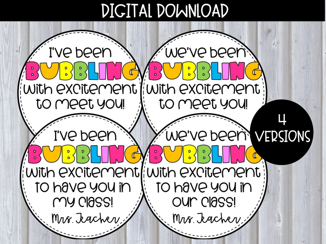 EDITABLE Bubbling With Excitement to Meet You Gift Tag - Etsy