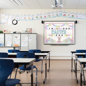 Easter Bulletin Board Kit, Retro Classroom Decor, Easter Banner, Spring ...