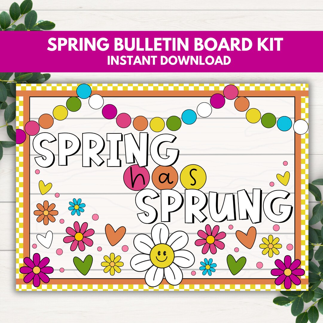Spring Classroom Decor, Spring Bulletin Board Kit, Classroom Door Decor ...