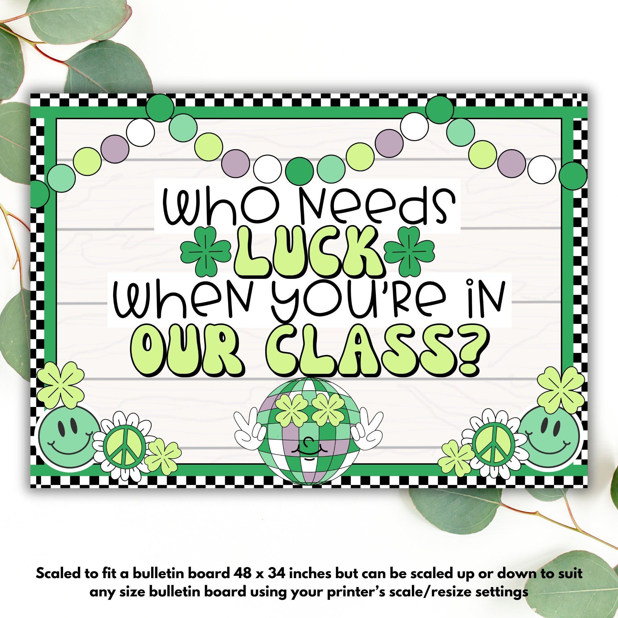 St Patrick's Day Bulletin Board Kit, St Patrick Pin Board, Groovy ...