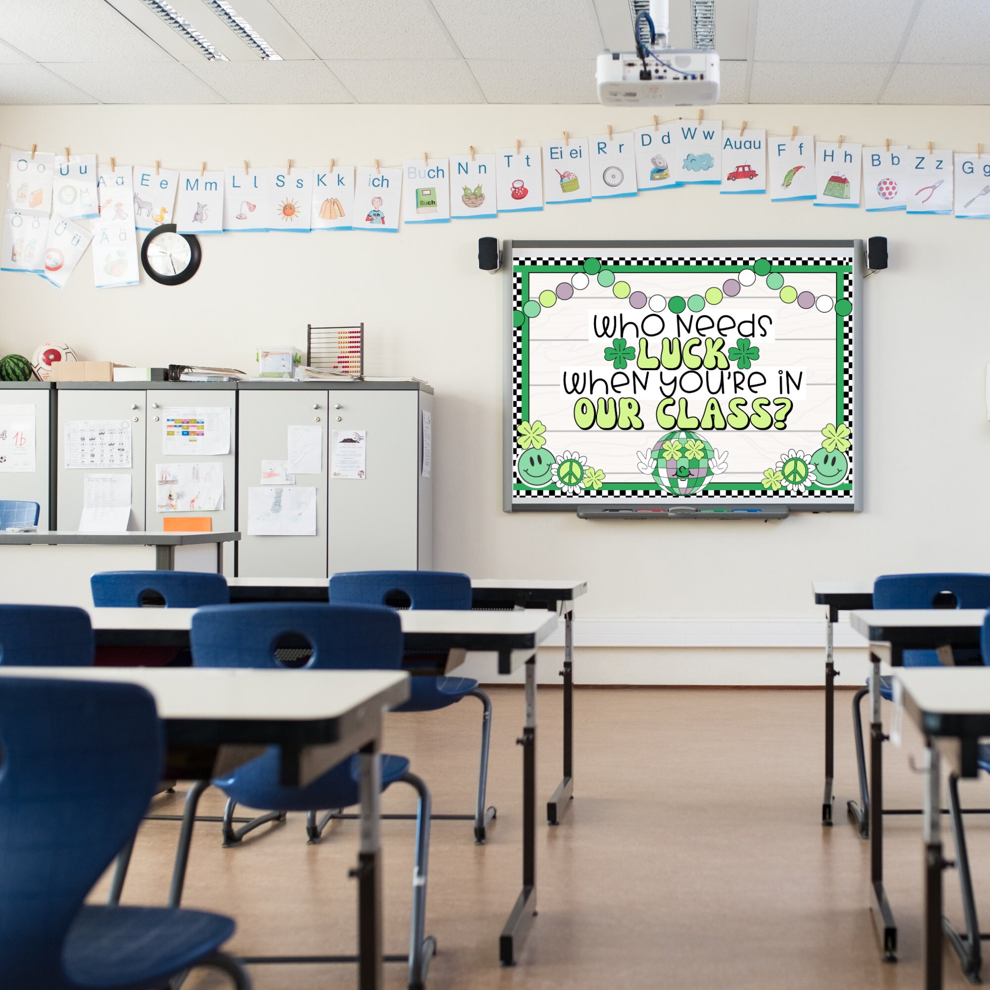 St Patrick's Day Bulletin Board Kit, St Patrick Pin Board, Groovy ...