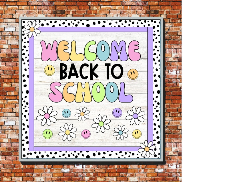Pastel Retro Back to School Board, Bulletin Board Set, Bulletin Board ...