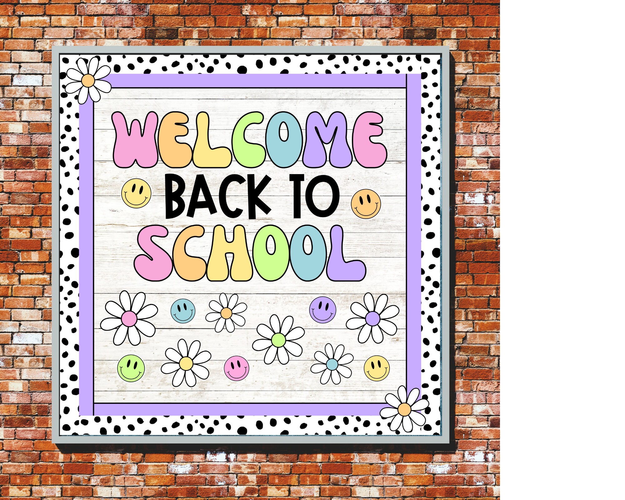 Pastel Retro Back to School Board, Bulletin Board Set, Bulletin Board ...