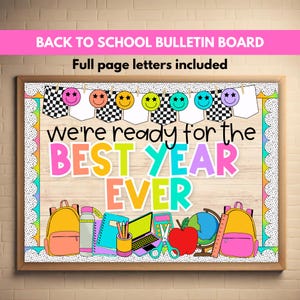 Welcome Back to School Bulletin Board Kit Retro Rainbow Classroom Decor ...