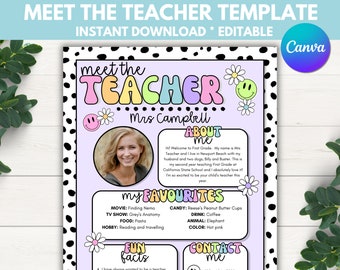 Neutral Boho Rainbow Meet the Teacher Template, Teacher Resources ...