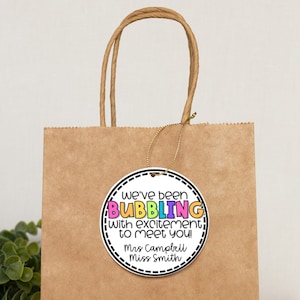 Bubbling With Excitement Gift Tag, Back to School Gift Tag, Welcome ...
