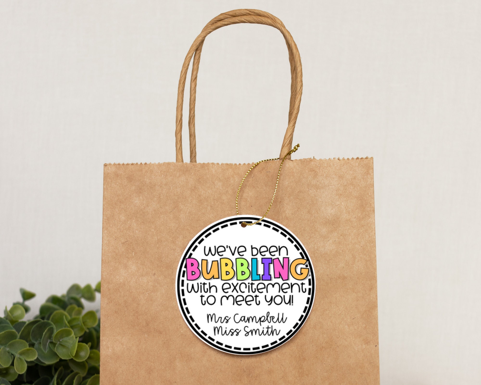 Bubbling With Excitement Gift Tag, Back to School Gift Tag, Welcome ...