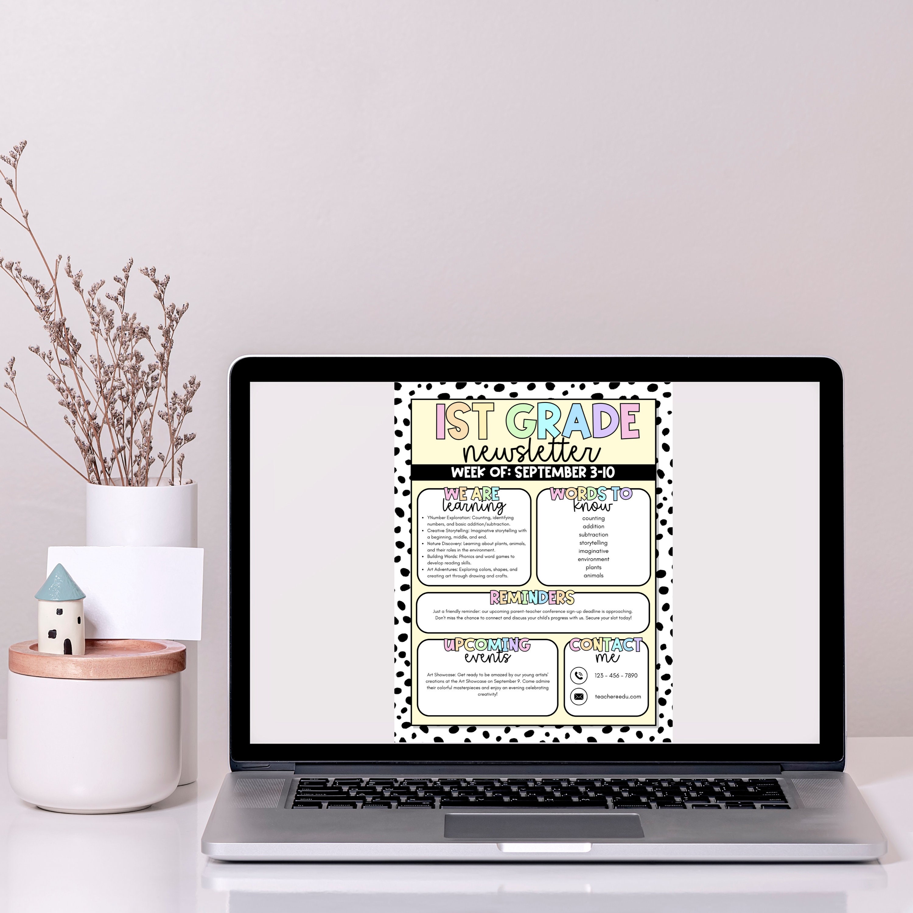Classroom Newsletter Template, Back to School Flyer, Teacher ...