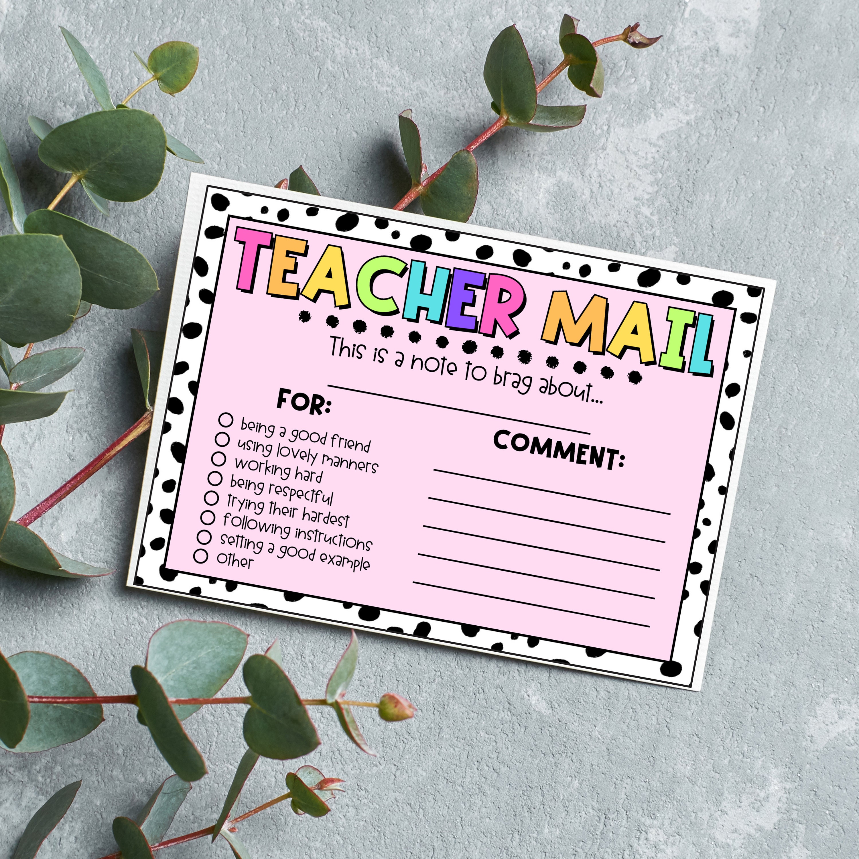 Happy Mail, Teacher Notes, Teacher Printable, Communication Notes ...