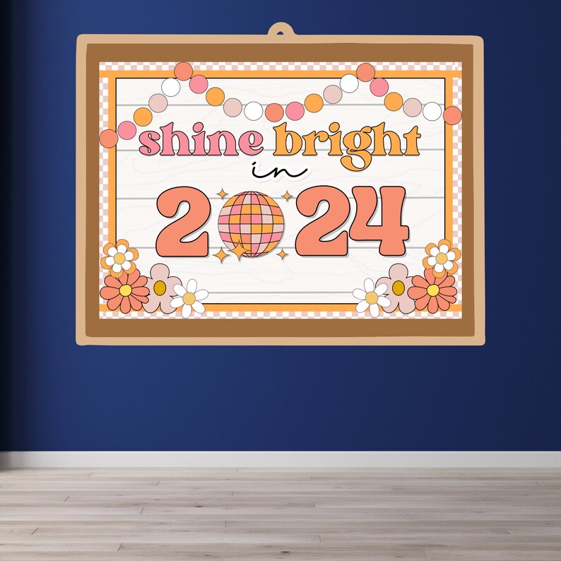 New Year Bulletin Board Printable, Bulletin Board Kit, Retro Classroom ...