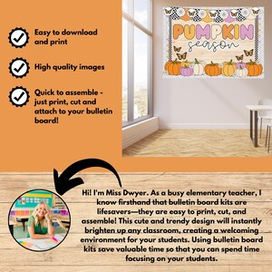 Pumpkin Patch Bulletin Board Thanksgiving Classroom Decor Fall Bulletin ...