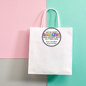 Bubbling With Excitement Gift Tag, Back to School Gift Tag, Welcome ...