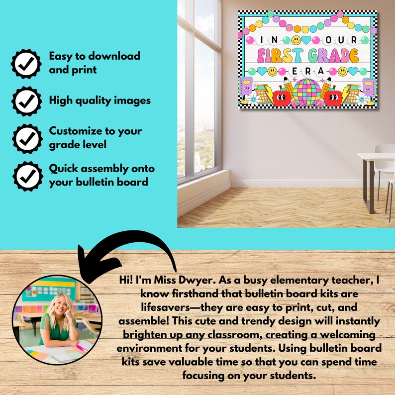 Back to School Bulletin Board, Bulletin Board Kit, First Day of School ...