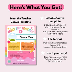 Meet the Teacher Template Editable Canva Back to School Flyer Digital ...