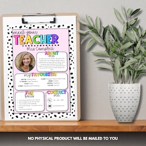 Rainbow Bright Meet the Teacher, Meet the Teacher Template, Meet the ...