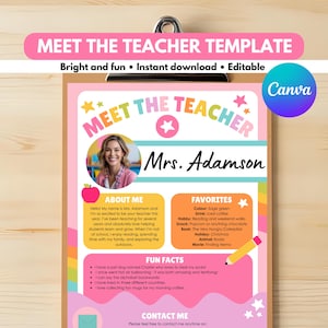 Meet the Teacher Template Editable Canva Back to School Flyer Digital ...