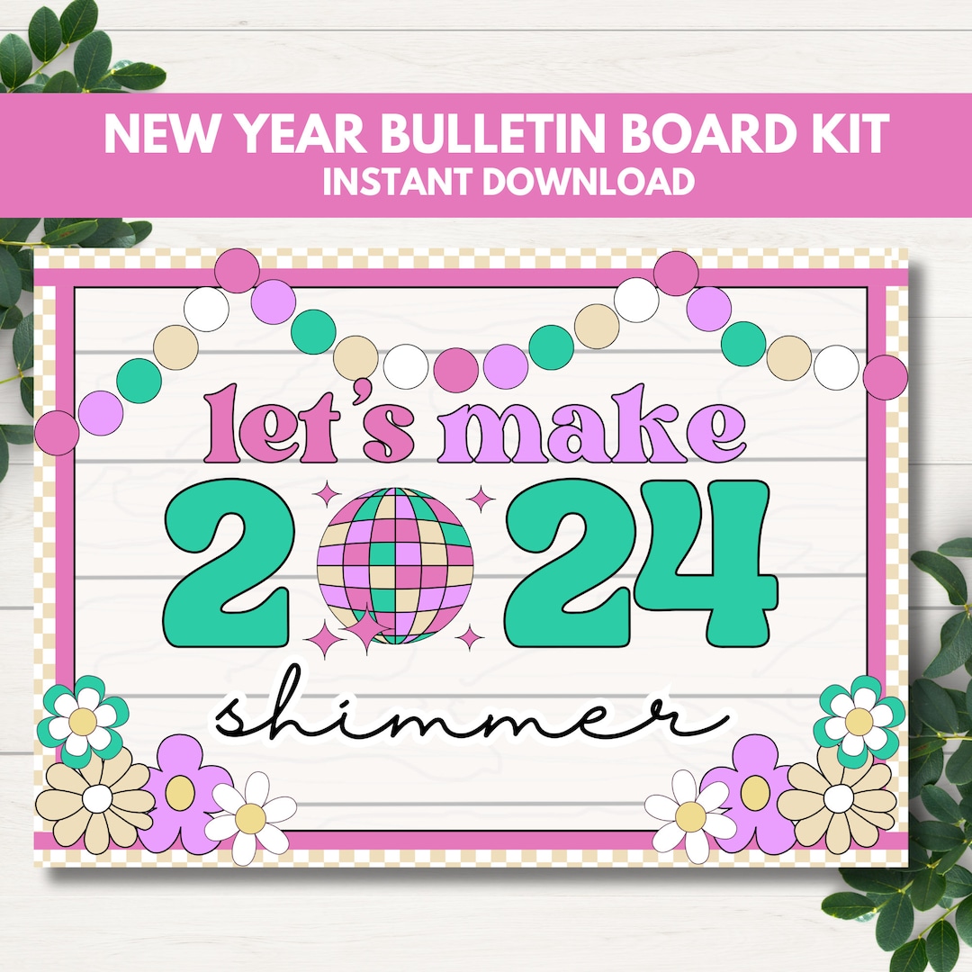 New Years Bulletin Boards, Bulletin Board Kit, Retro Classroom Decor ...