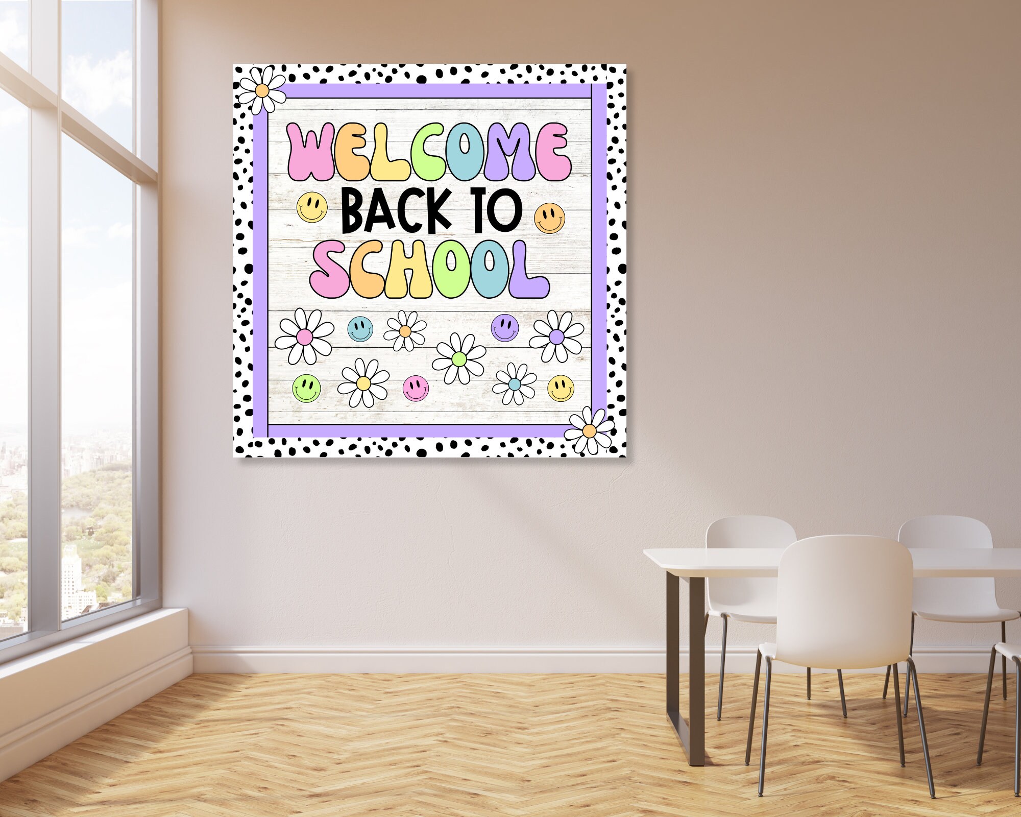 Pastel Retro Back to School Board, Bulletin Board Set, Bulletin Board ...