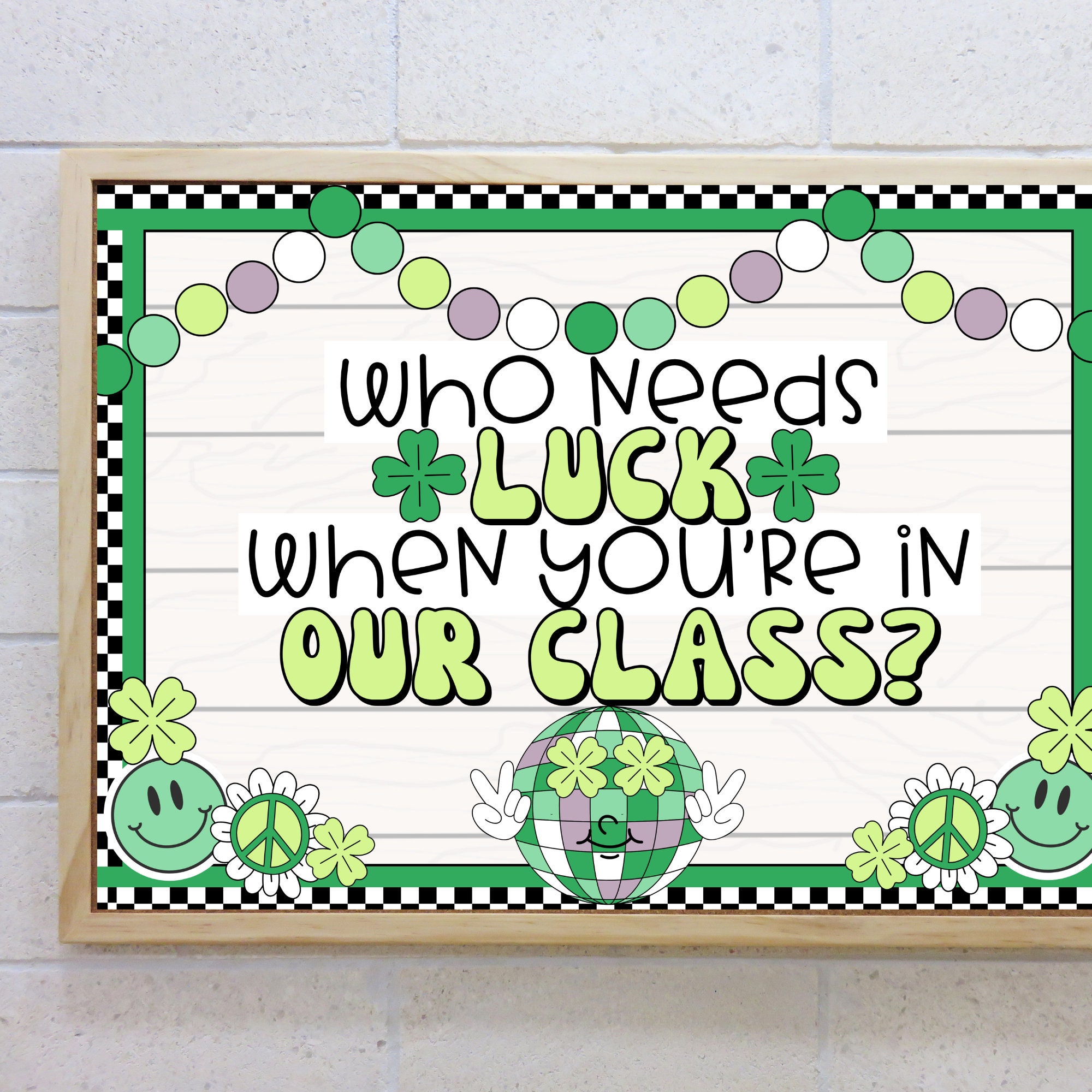 St Patrick's Day Bulletin Board Kit, St Patrick Pin Board, Groovy ...
