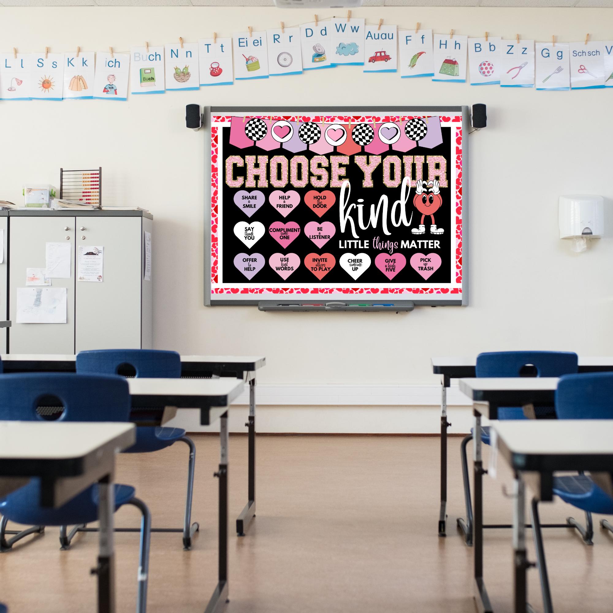 Valentine's Day Bulletin Board Kit for February Classroom Decoration ...