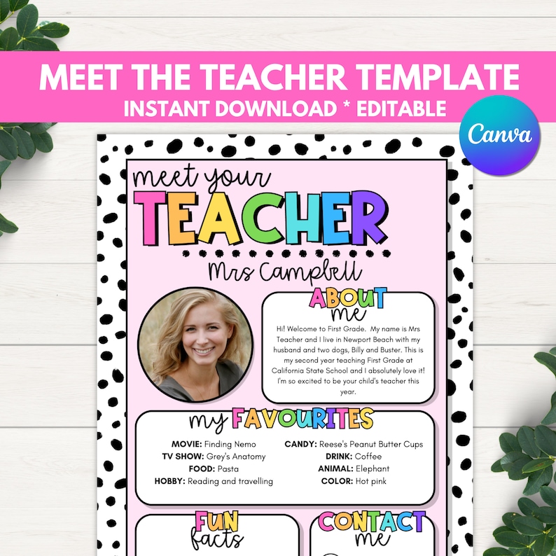 Rainbow Bright Meet the Teacher, Meet the Teacher Template, Meet the ...