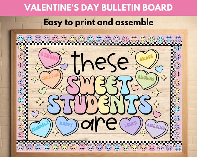 Conversation Hearts Bulletin Board Kit [valentine's Day] - Etsy Canada
