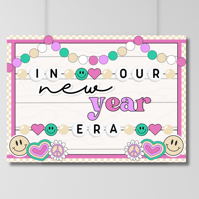 New Year Bulletin Board Printable, January Bulletin Board, New School ...