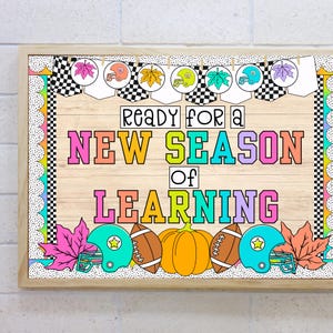 Fall Bulletin Board Kit Retro Rainbow Classroom Decor Door Elementary ...
