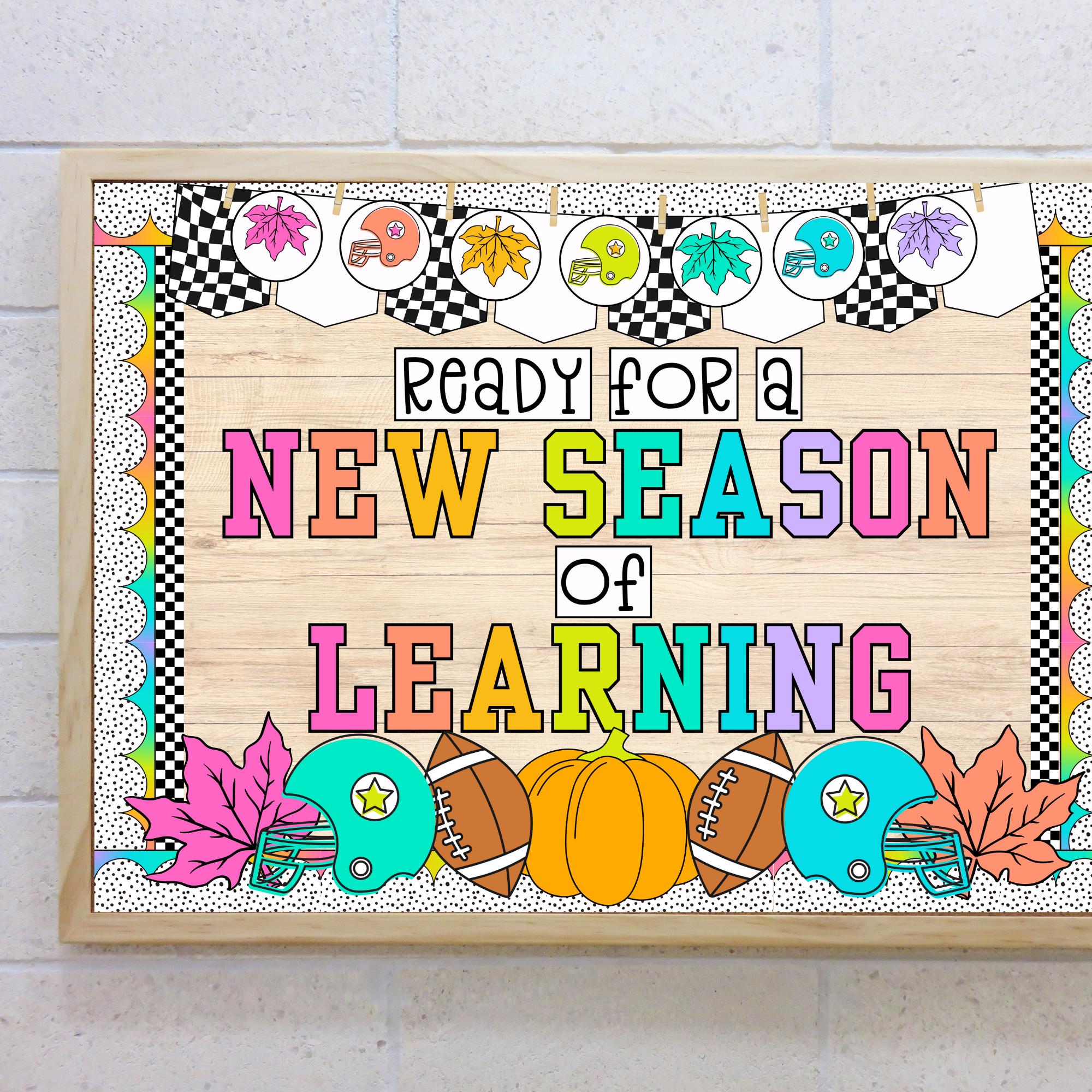 Fall Bulletin Board Kit Retro Rainbow Classroom Decor Door Elementary ...