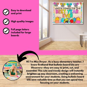 Welcome Back to School Bulletin Board Kit Retro Rainbow Classroom Decor ...