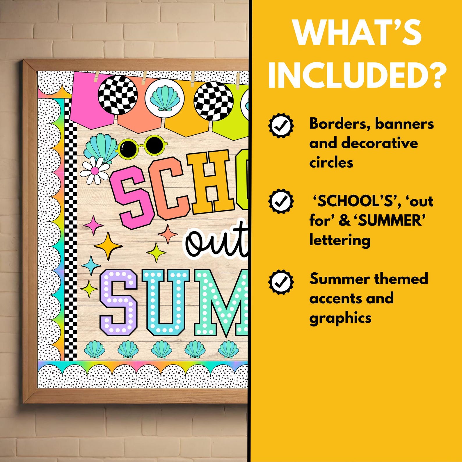 Summer Bulletin Board Kit End of Year Classroom Decor Groovy Teacher ...
