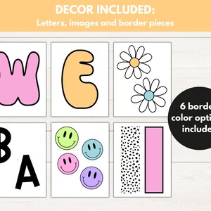 Pastel Retro Back to School Board, Bulletin Board Set, Bulletin Board ...