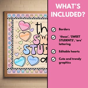 Sweet Heart Candy Valentine's Day Bulletin Board Kit February Classroom ...