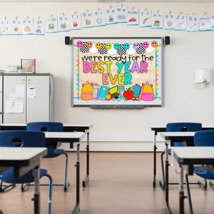 Welcome Back to School Bulletin Board Kit Retro Rainbow Classroom Decor ...