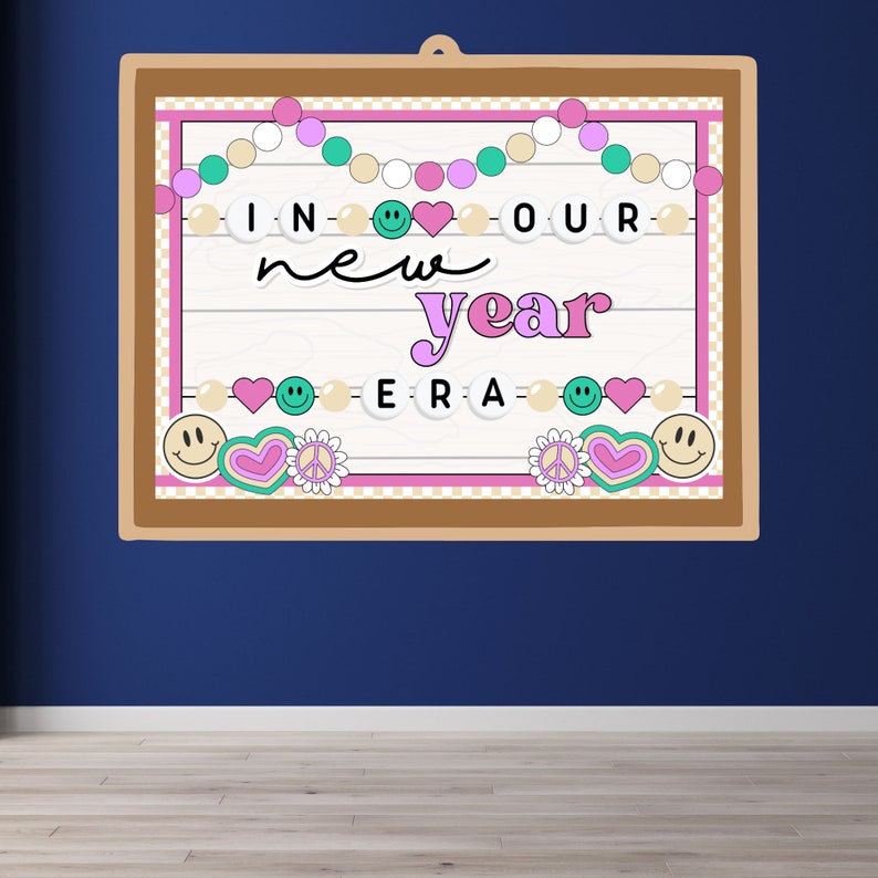 New Year Bulletin Board Printable, January Bulletin Board, New School ...