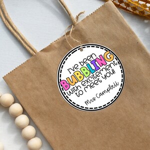 Bubbling With Excitement Gift Tag, Back to School Gift Tag, Welcome ...