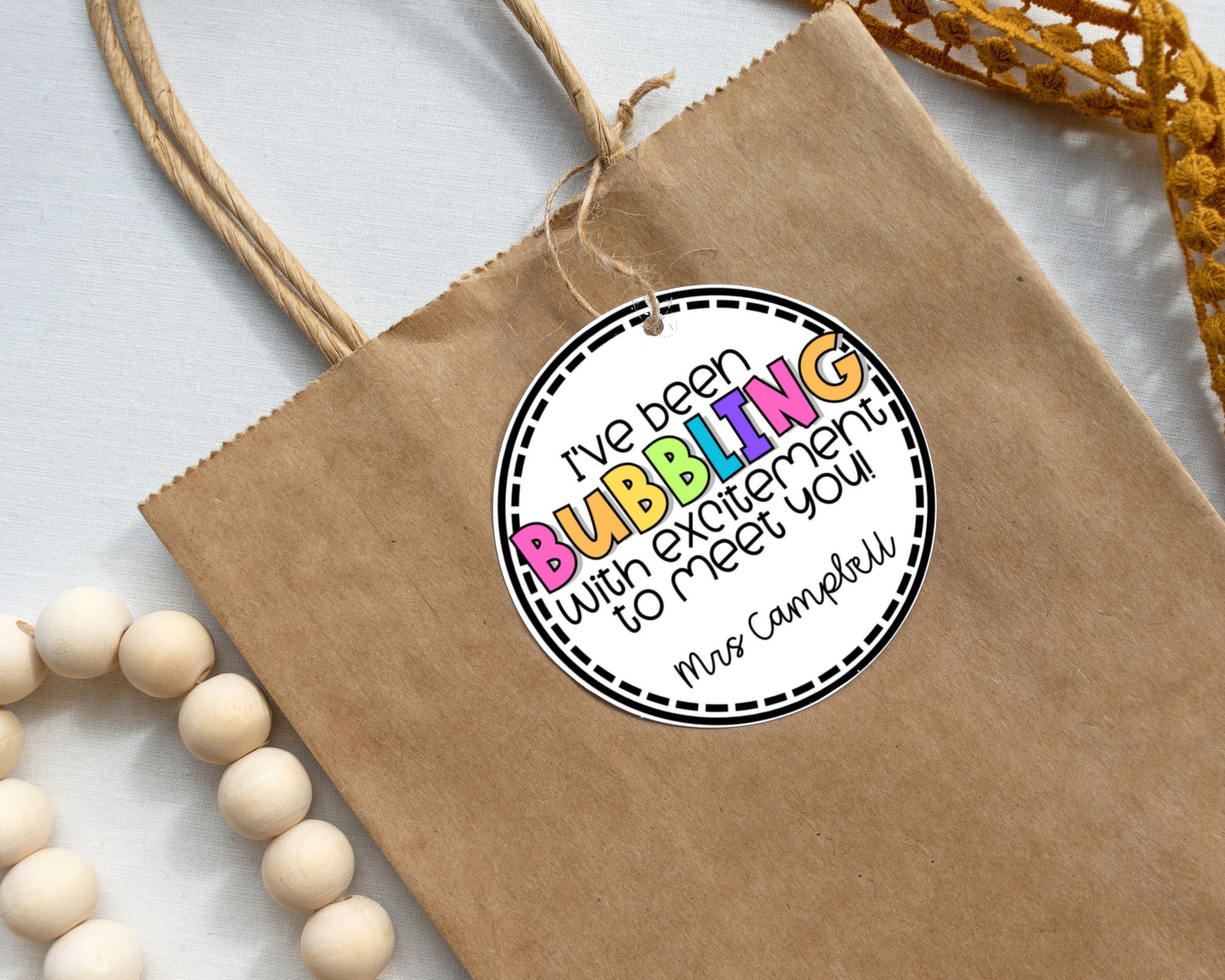 Bubbling With Excitement Gift Tag, Back to School Gift Tag, Welcome ...