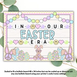 Easter Bulletin Board Kit, Retro Classroom Decor, Easter Banner, Spring ...
