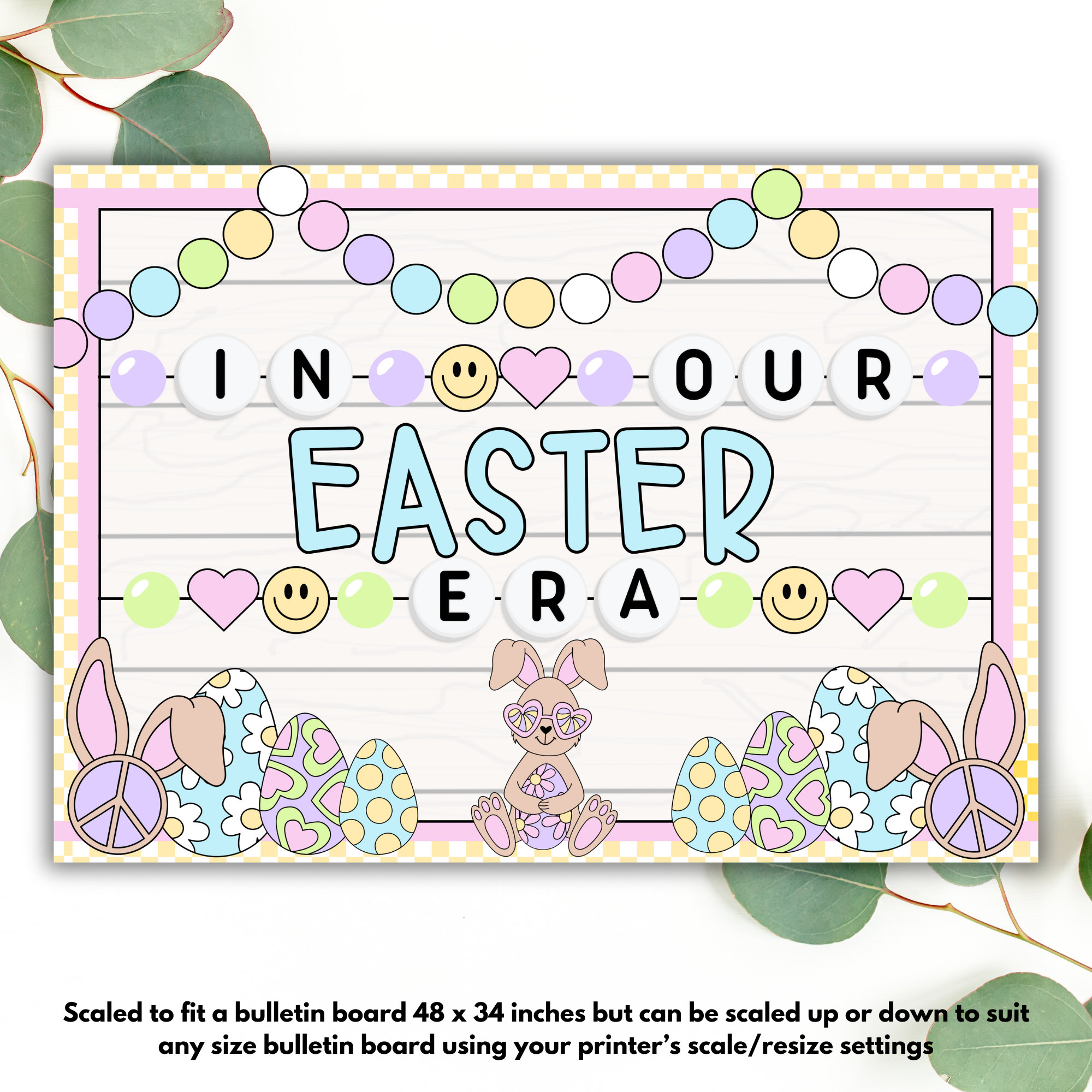 Easter Bulletin Board Kit, Retro Classroom Decor, Easter Banner, Spring ...
