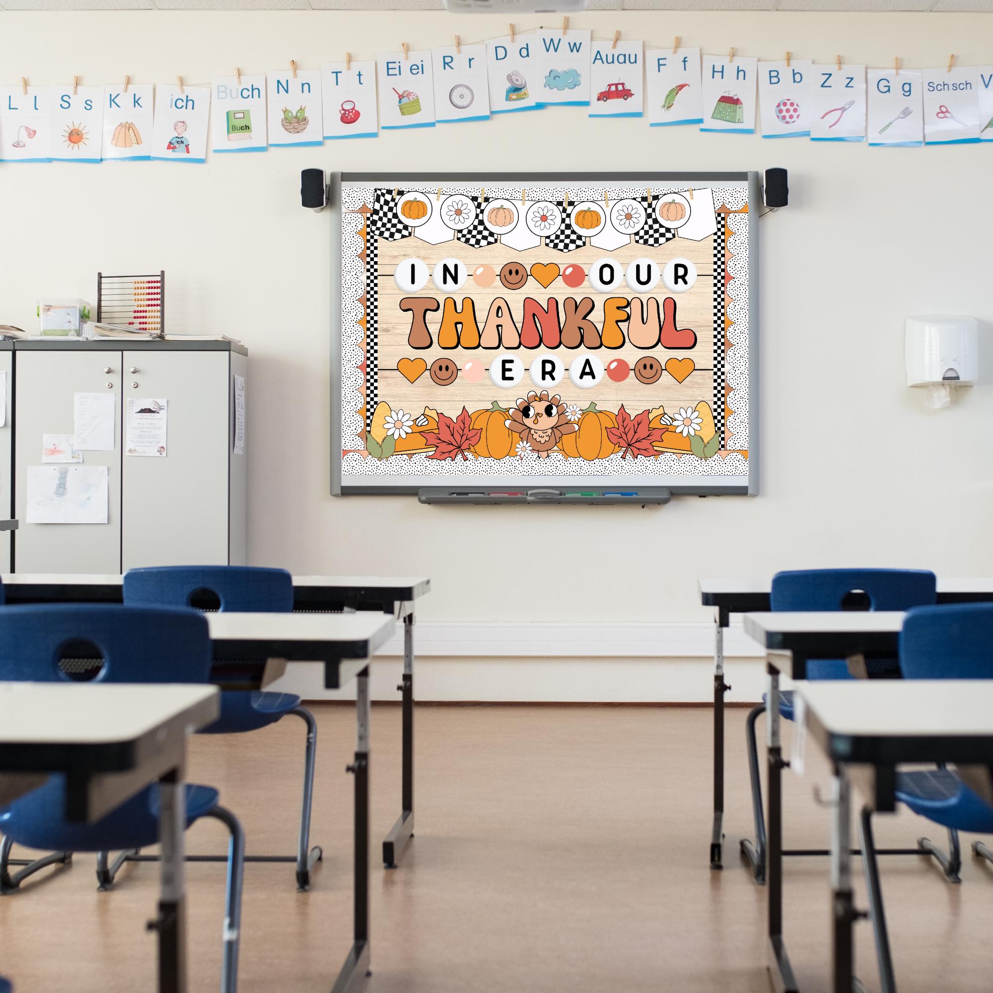 Thanksgiving Bulletin Board Kit Autumn Classroom Bulletin Display Door ...