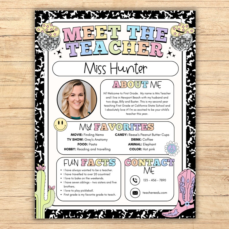 Editable Meet the Teacher Template, Back to School Flyer, All About My ...