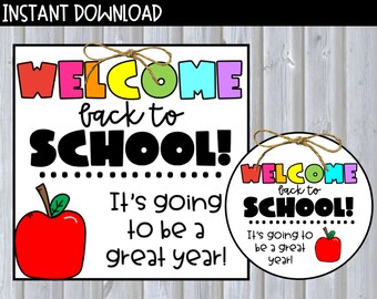 Back to School Teacher Gift Tag Printable Welcome Tags for - Etsy